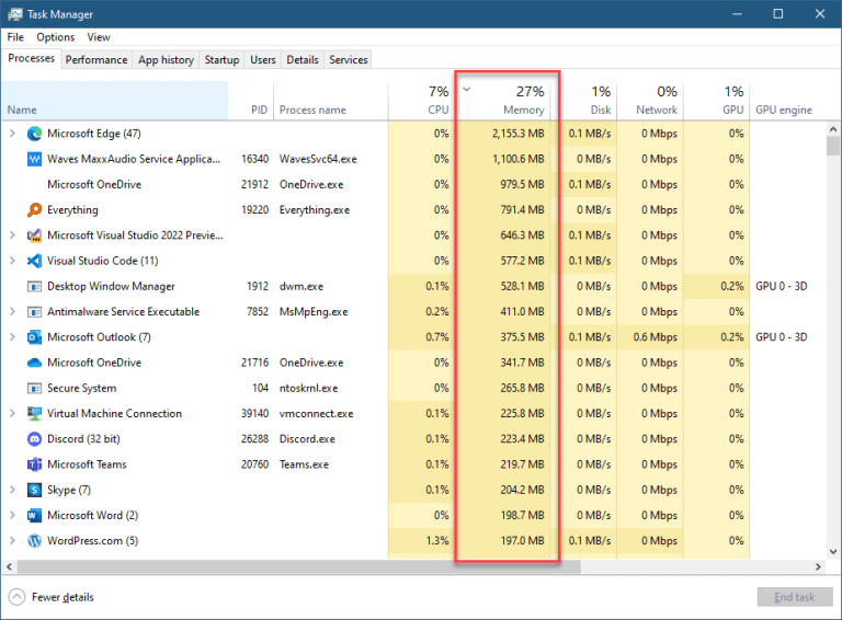 Memory Information in Task Manager – Pavel Yosifovich