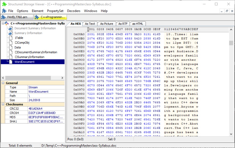 Structured Storage and Compound Files – Pavel Yosifovich
